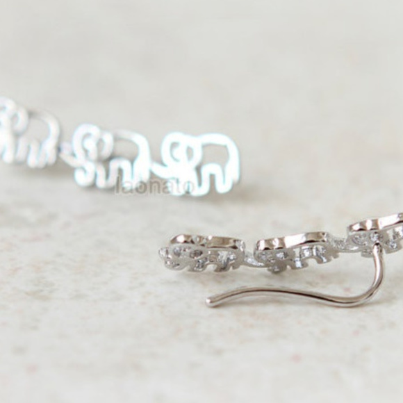Jewelry | Elephant Ear Crawler Earrings Silver Ear Climber | Poshmark